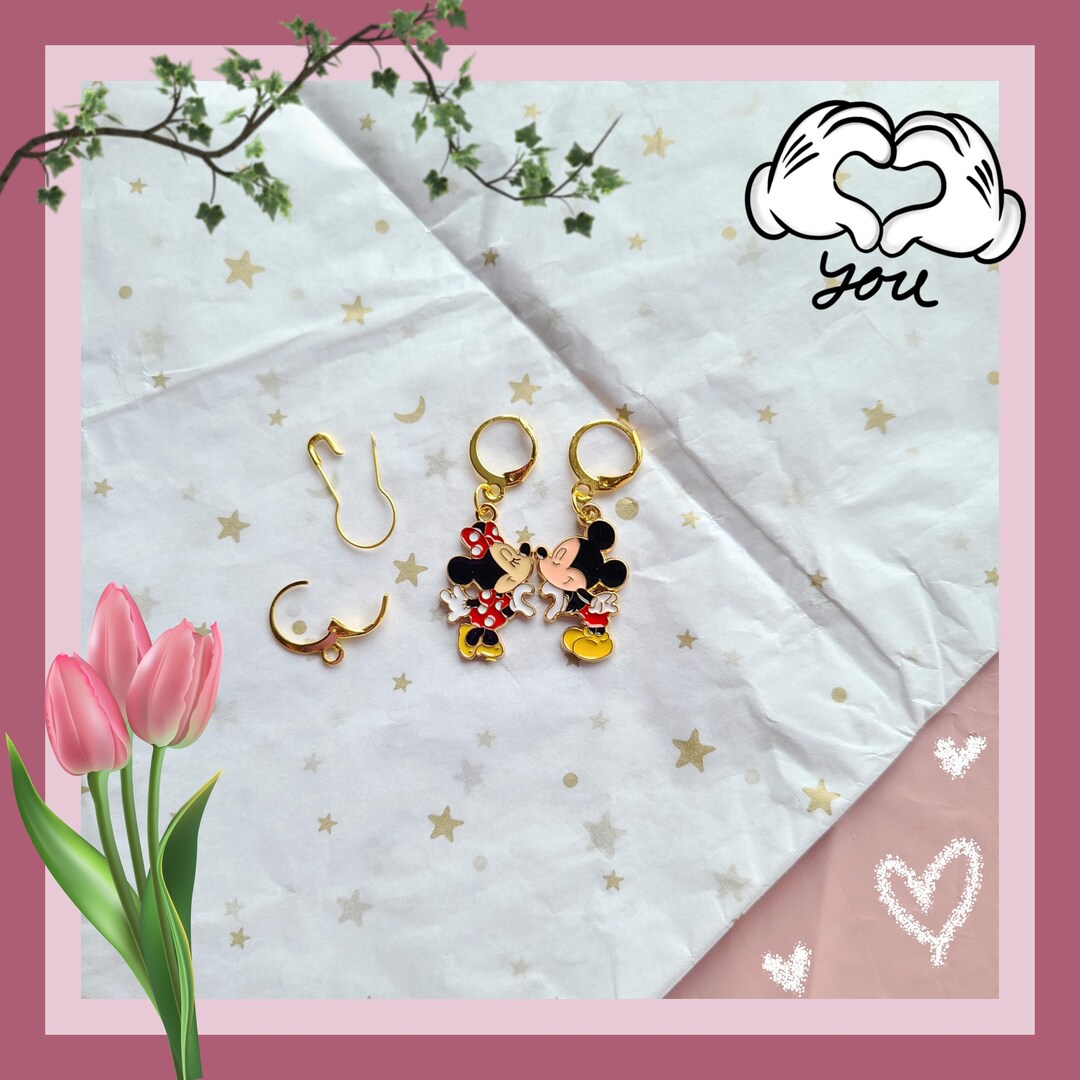 Super Cute Dis Knee Mouse Couples Stitch Marker Progress Keeper for ...