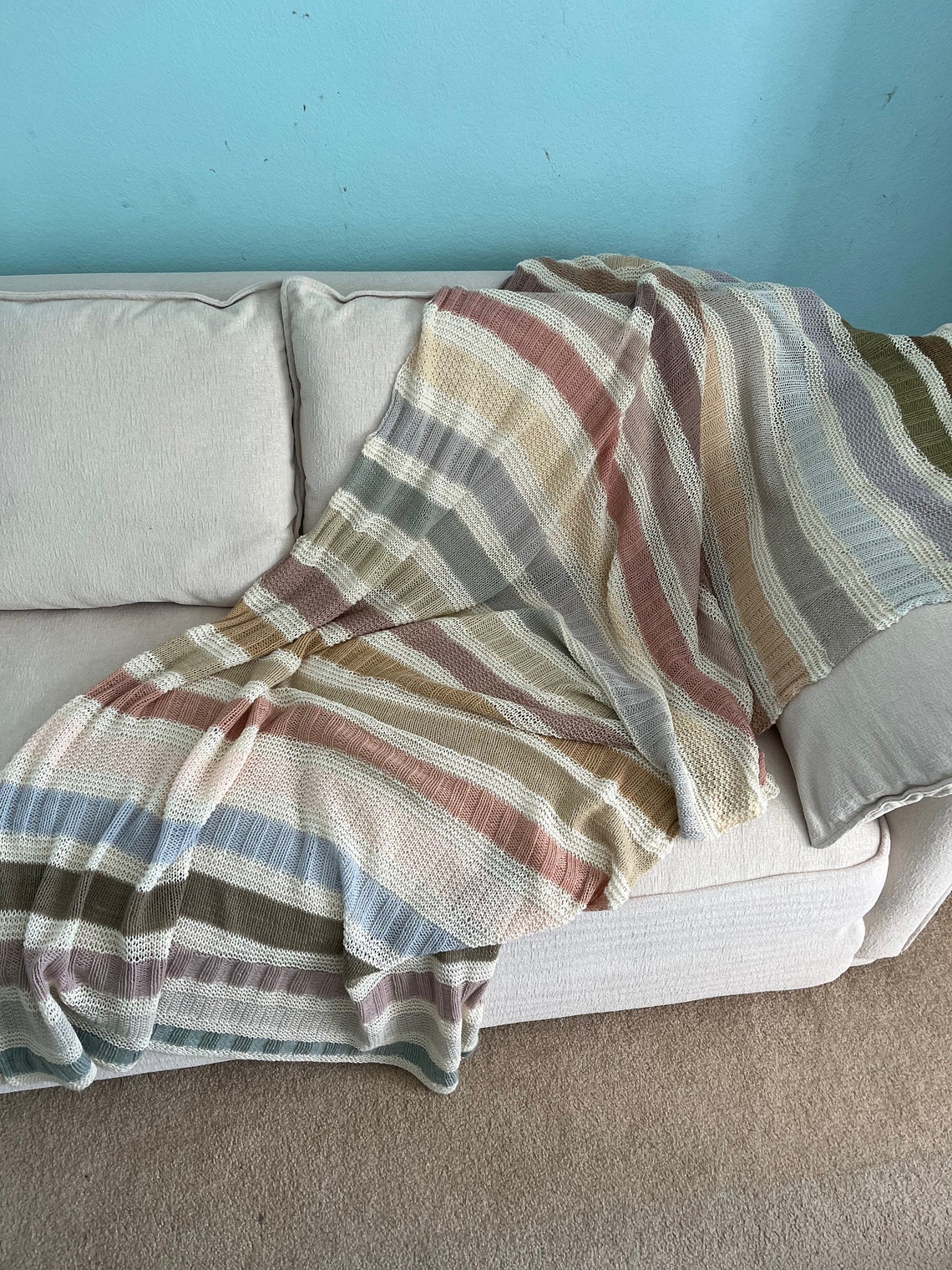 Romantic Stripes Advent Blanket Pattern - Etsy