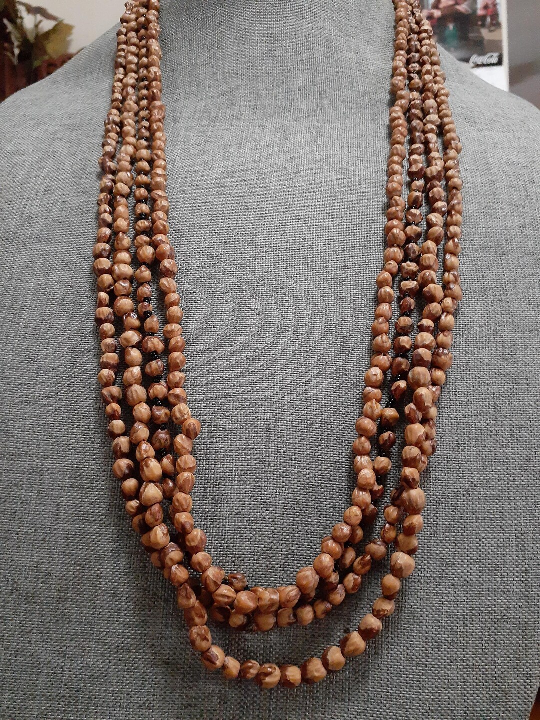 Ghost Bead Aka Juniper Seed, Cedar Bead Necklace Lot of 4 Single Strand ...