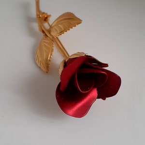 Covani Red Enamel and Gold Tone 3D Rose Figural Brooch/pin - Etsy
