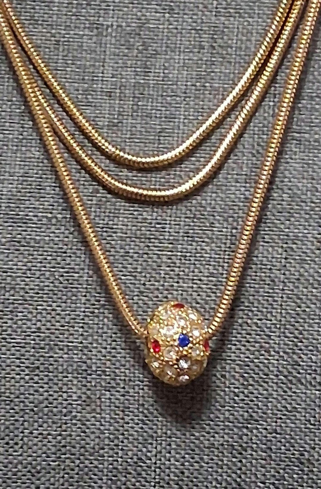Opera Length Pave Crystal Ball Slide Pendant Necklace 60", Extra Long ...