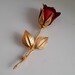 Covani Red Enamel and Gold Tone 3D Rose Figural Brooch/pin - Etsy