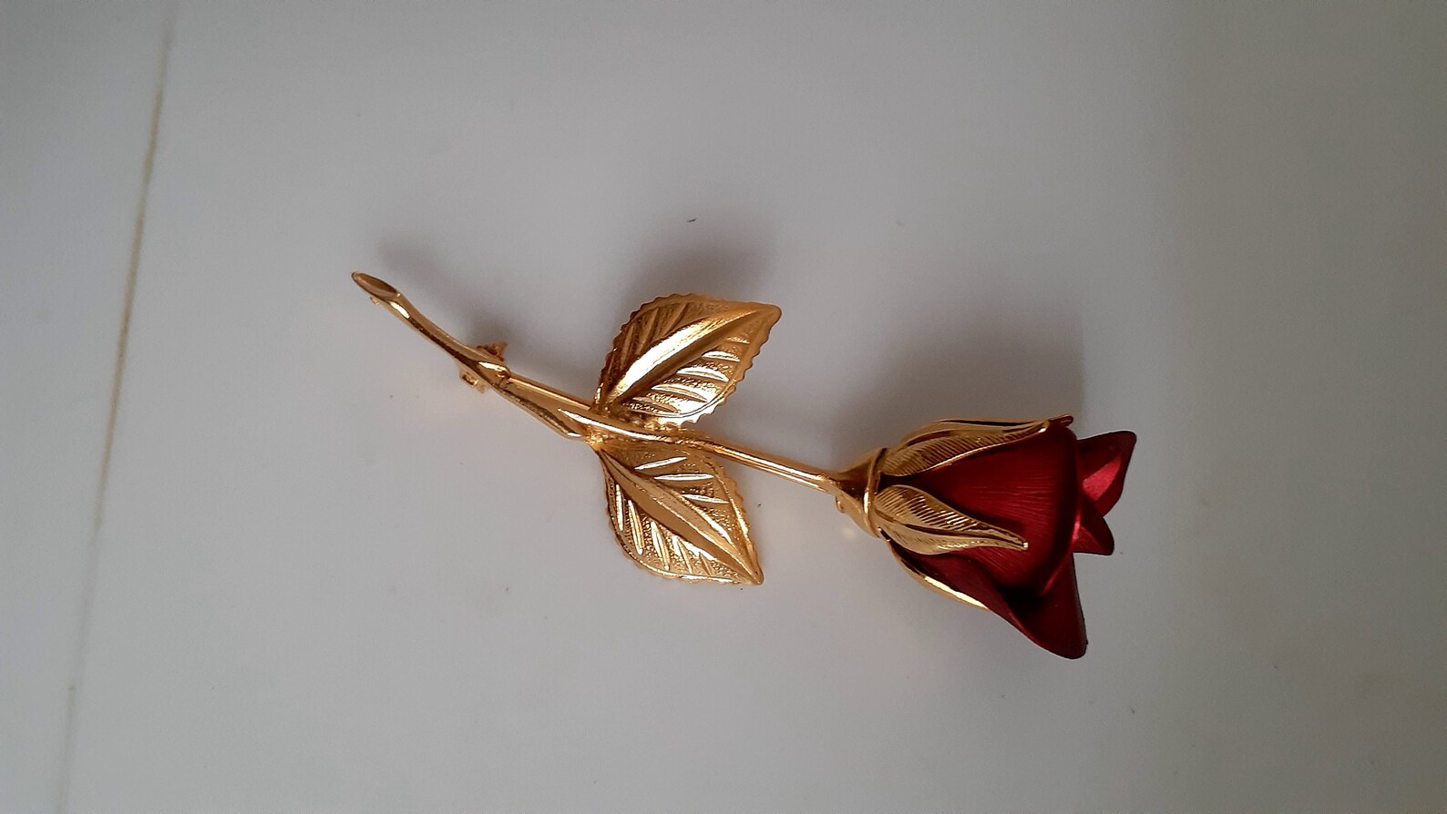 Covani Red Enamel and Gold Tone 3D Rose Figural Brooch/pin - Etsy