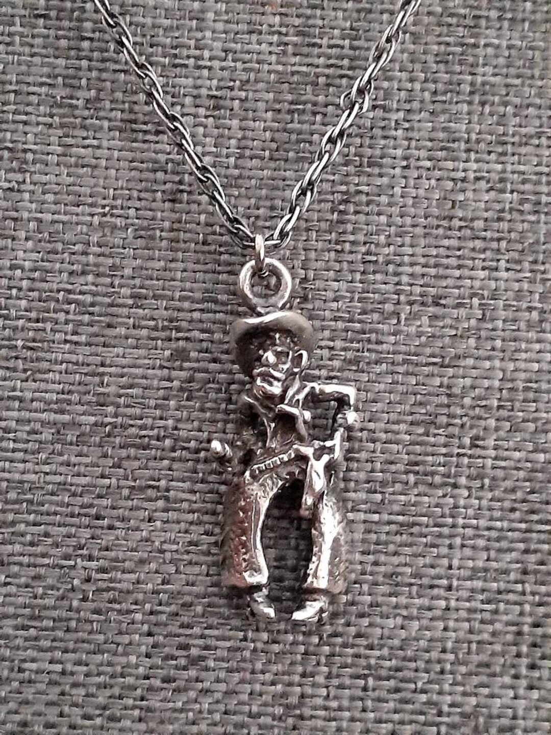 Sterling Silver 3D Western Cowboy Pendant Figural Necklace - Etsy