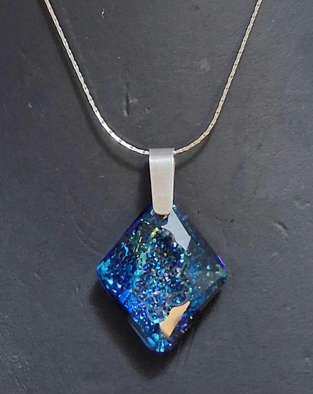 Swarovski Crystal Rhombus W/925 Bail Pendant Sterling Silver Chain ...