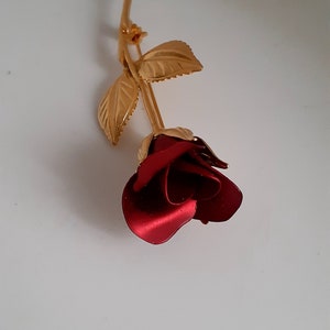 Covani Red Enamel and Gold Tone 3D Rose Figural Brooch/pin - Etsy