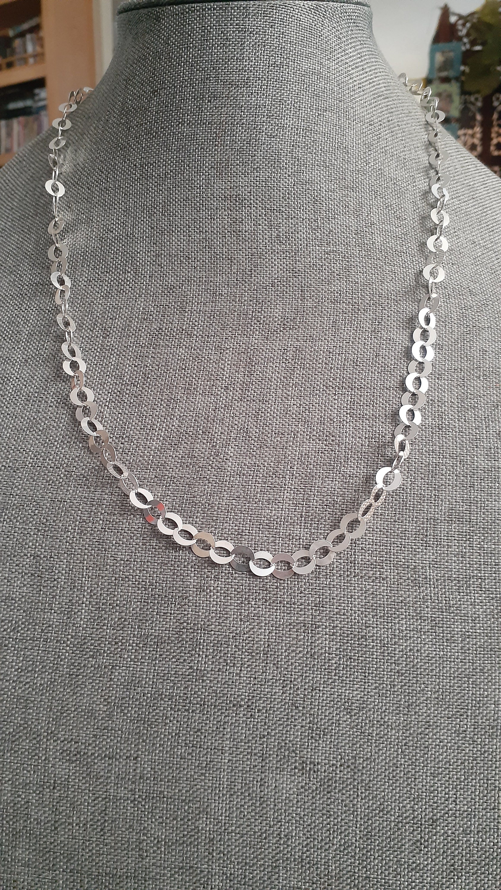 Beautiful Italian Sterling Silver Round Circle Multi Link Chain ...