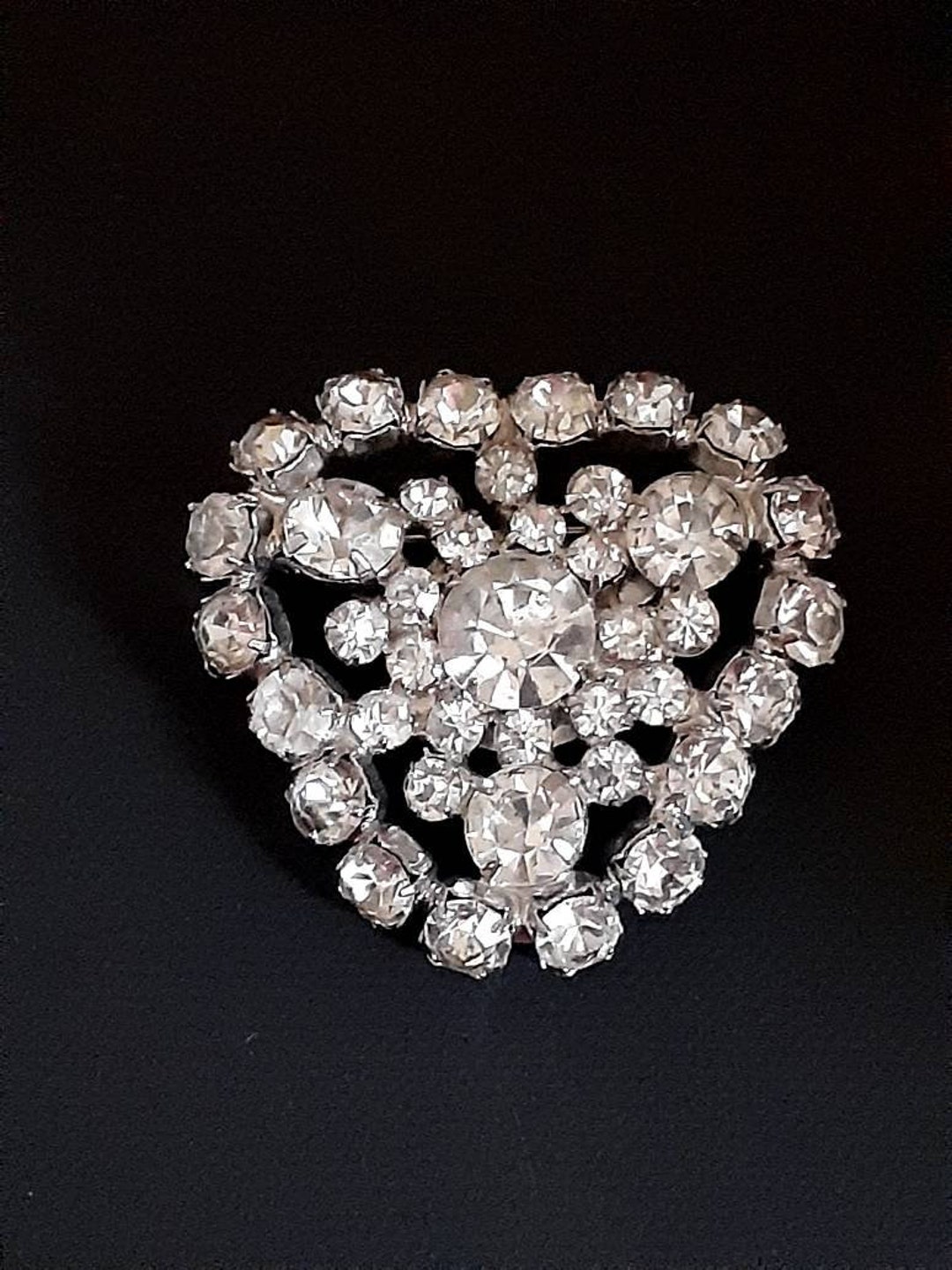 Broche/épingle en verre transparente avec strass en forme de - Etsy France