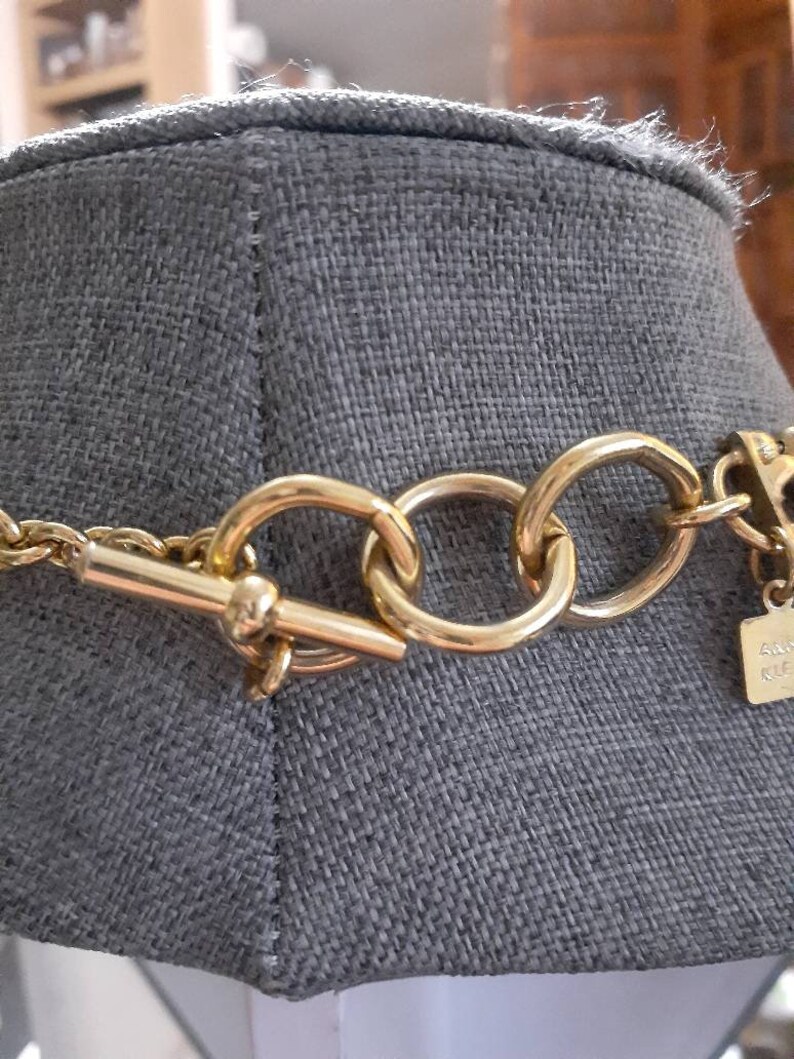 Lion Signed Anne Klein Thick Gold Tone Chain Statement - Etsy