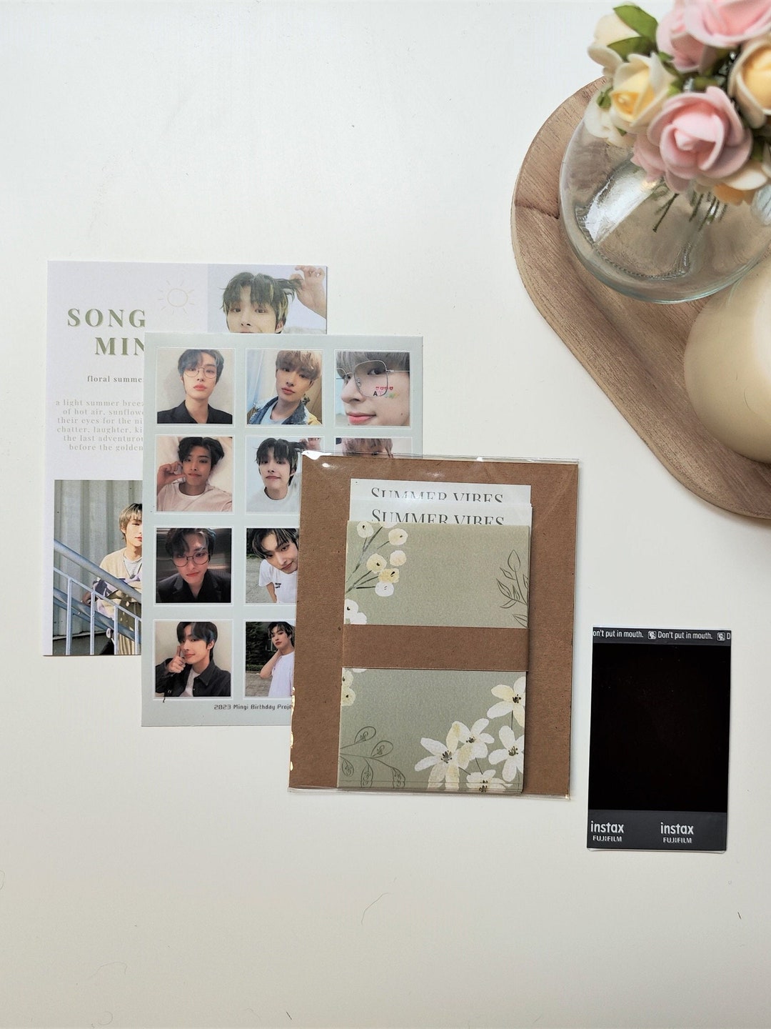 Ateez Mingi Birthday Bias Member Bundle With Stickersheets, Polaroid ...