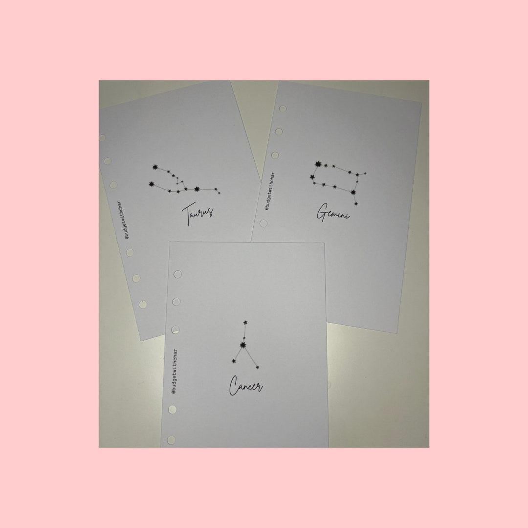 Zodiac Sign Dashboards Planning Organisation Binders - Etsy