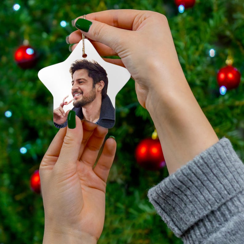 Tyler Hynes Hallmark Candy Cane Ceramic Christmas Ornament, Custom ...