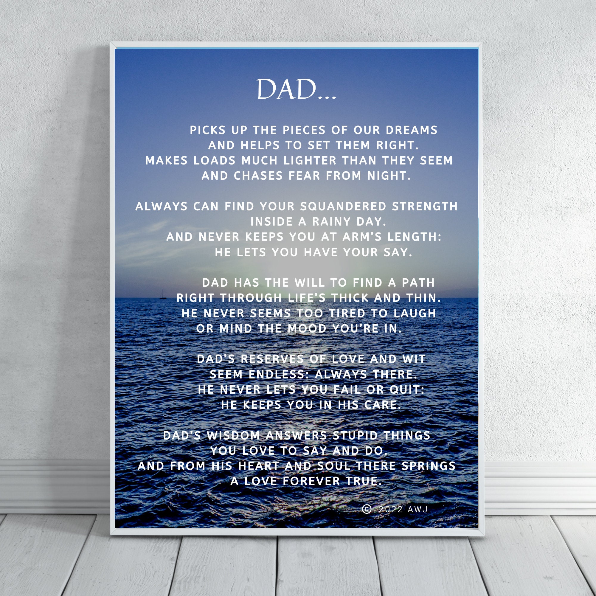 PERSONALIZED Poem for Dad, Dad Definition Poem, Dad Gift From Daughter ...