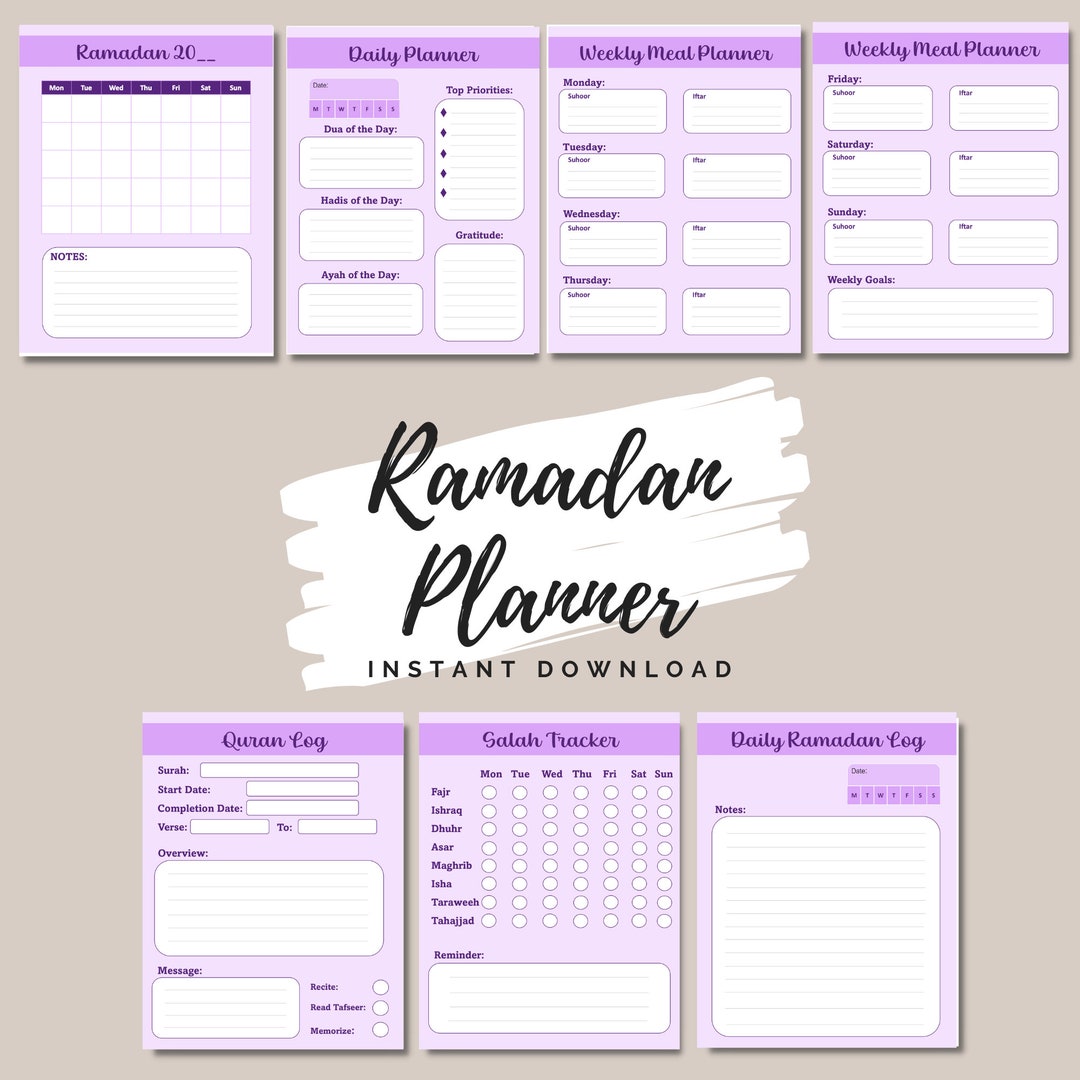 Ramadan Planner Printable, Ramadan Planner, Instant Download, Ramadan ...