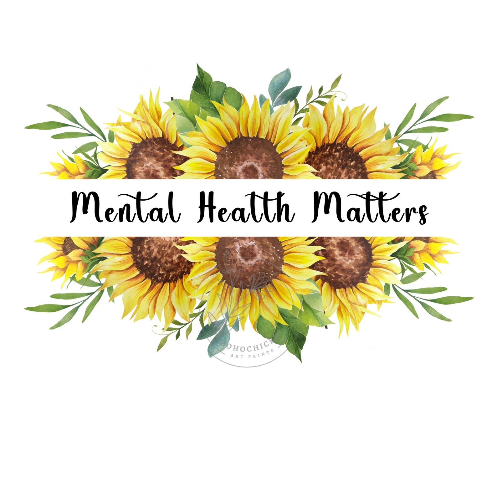 Sunflowers SVG, Sunflowers PNG, Mental Health Matters, Split Flowers ...