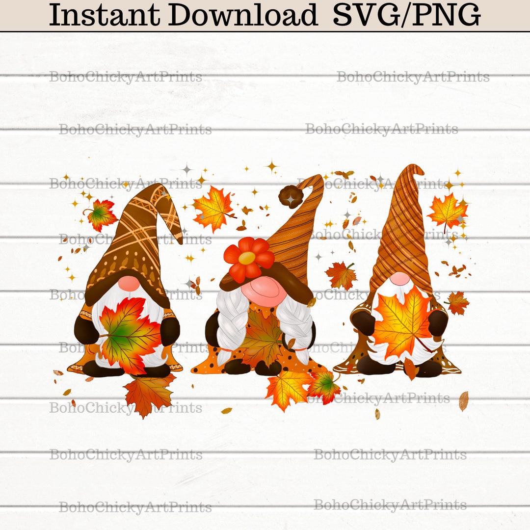 Gnomes SVG, Gnomes PNG, Fall Gnomes PNG, Fall Gnomes, Gnomes in Autumn ...
