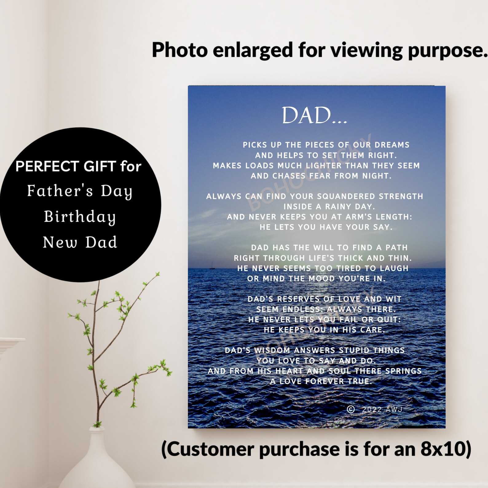 PERSONALIZED Poem for Dad, Dad Definition Poem, Dad Gift From Daughter ...