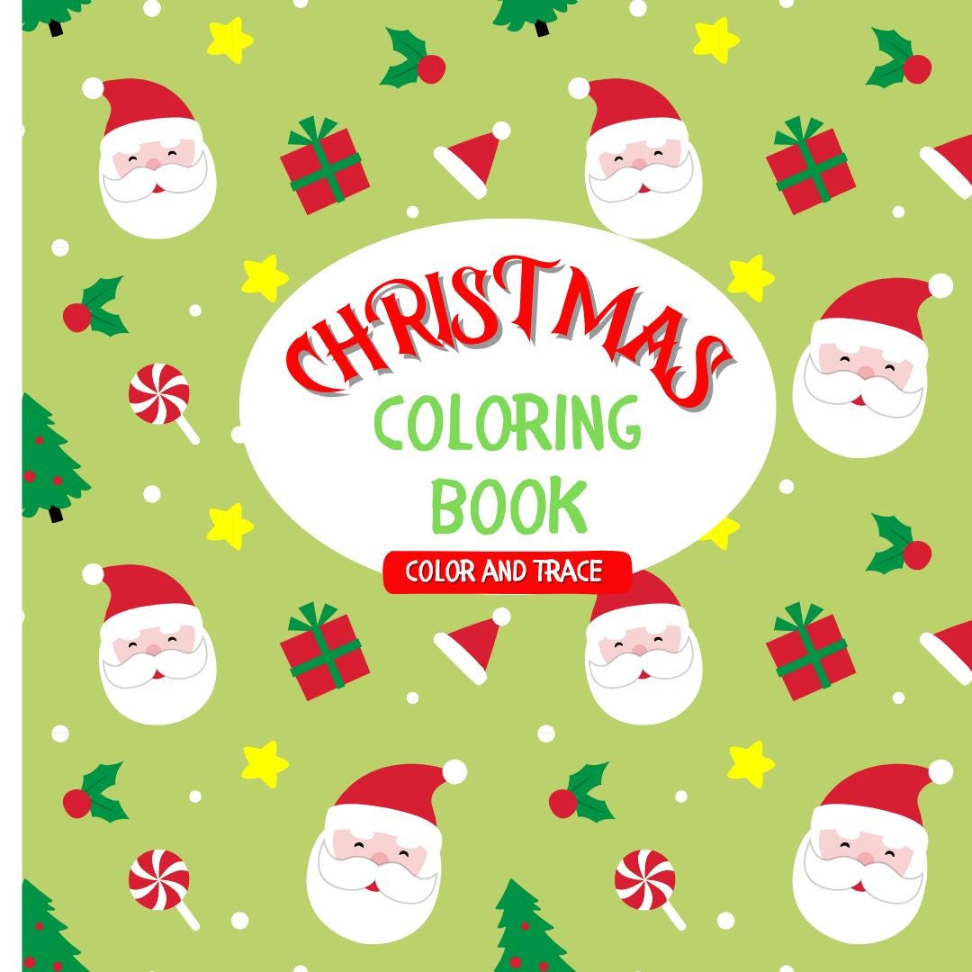 Christmas Color & Trace Book Printable - Etsy