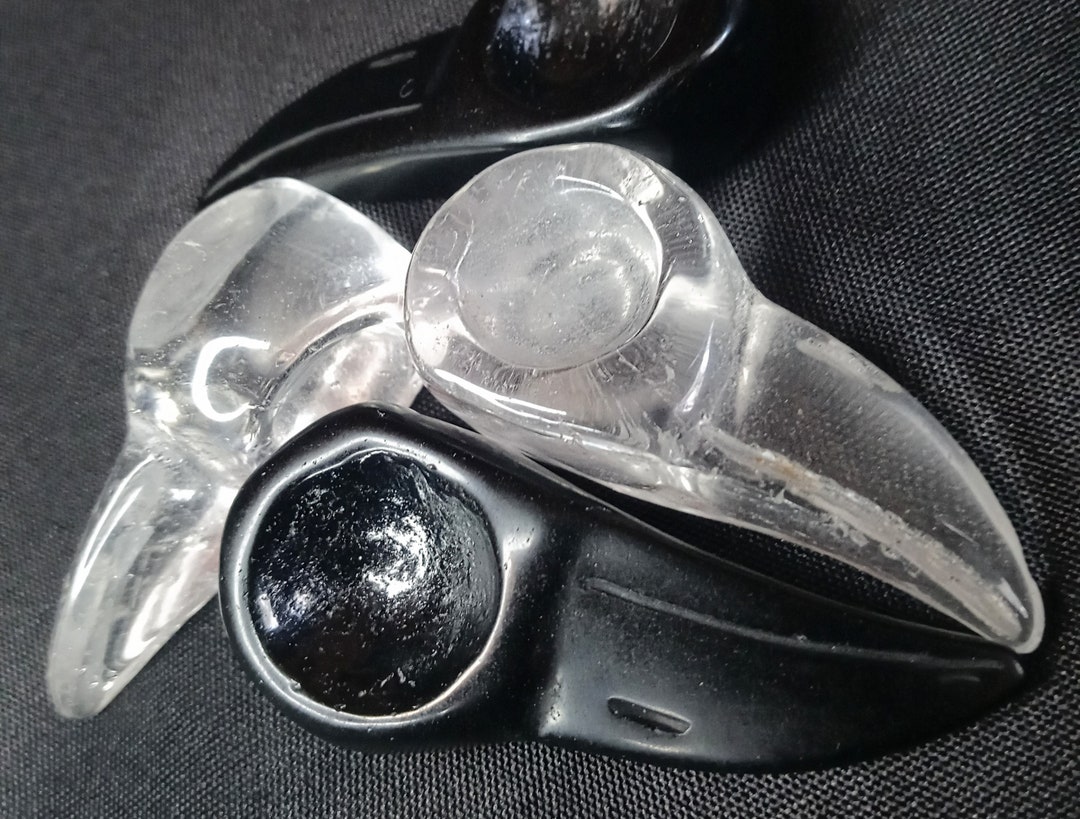 Crystal Raven Skull Clear Quartz Raven Skull Obsidian Raven Skull ...