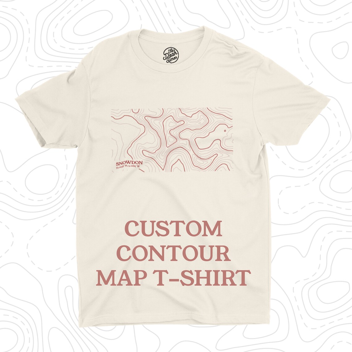 Custom Hiking T-shirt Outdoors Gift Contour Map Art Topographic ...
