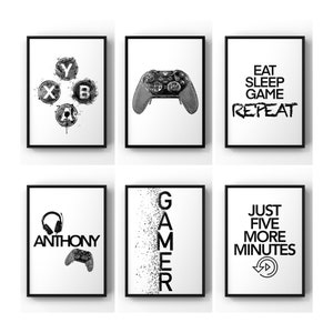 Gaming Poster Printable Art for Man Cave, Gamer Print Wall Decor for ...