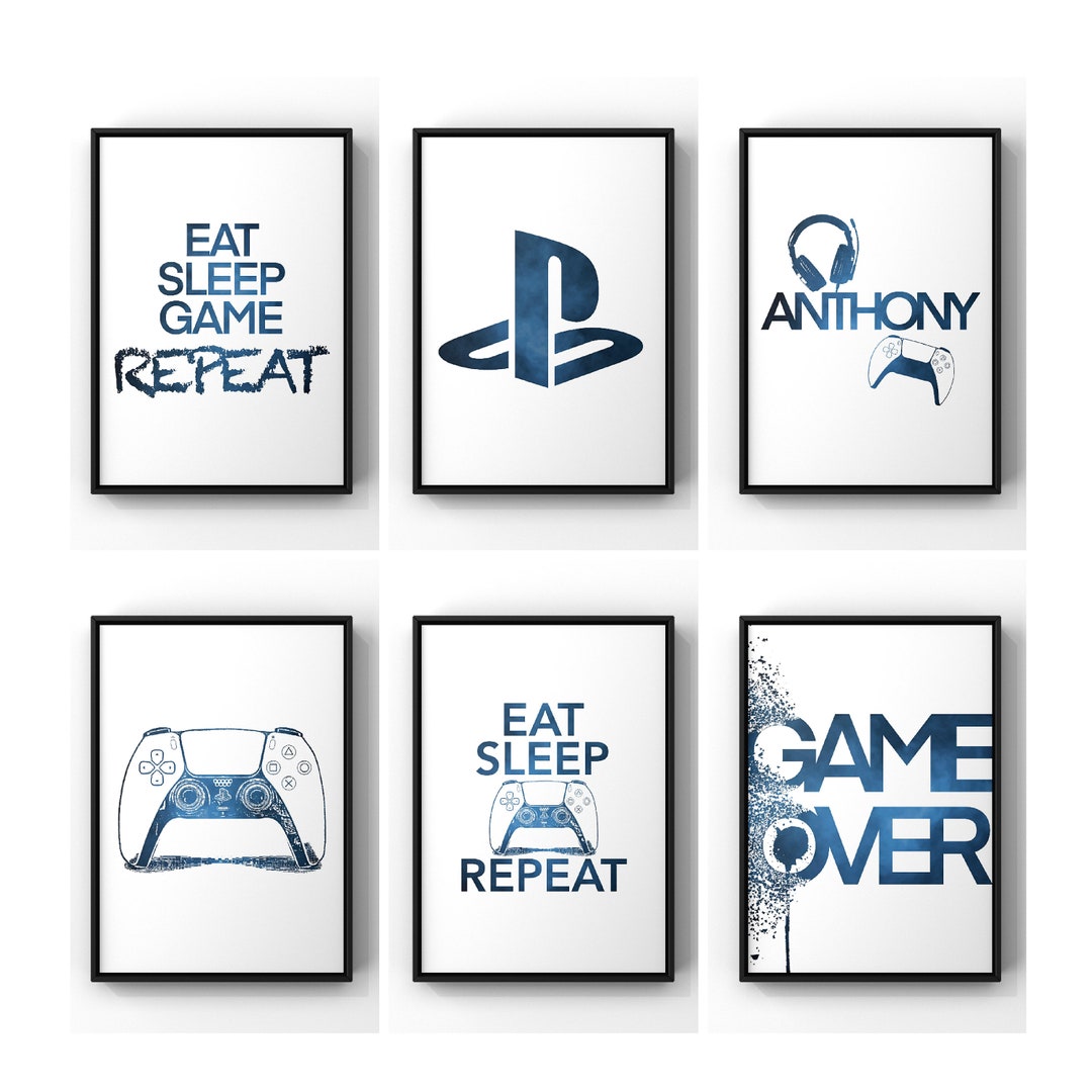 Gaming Prints Personalised, Gamer Poster, Games Room Wall Art, Teen ...