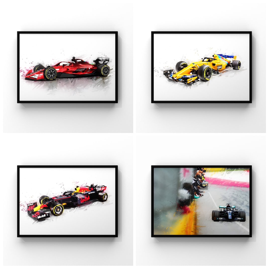 F1, Formula 1 Car Poster, Formula One Illustration, Ferrari Print ...