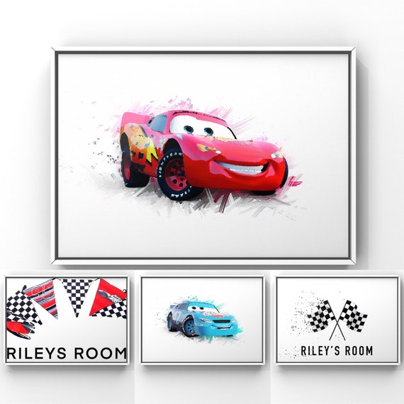 Car Poster Children's Nursery Wall Art Race Car Room | Etsy