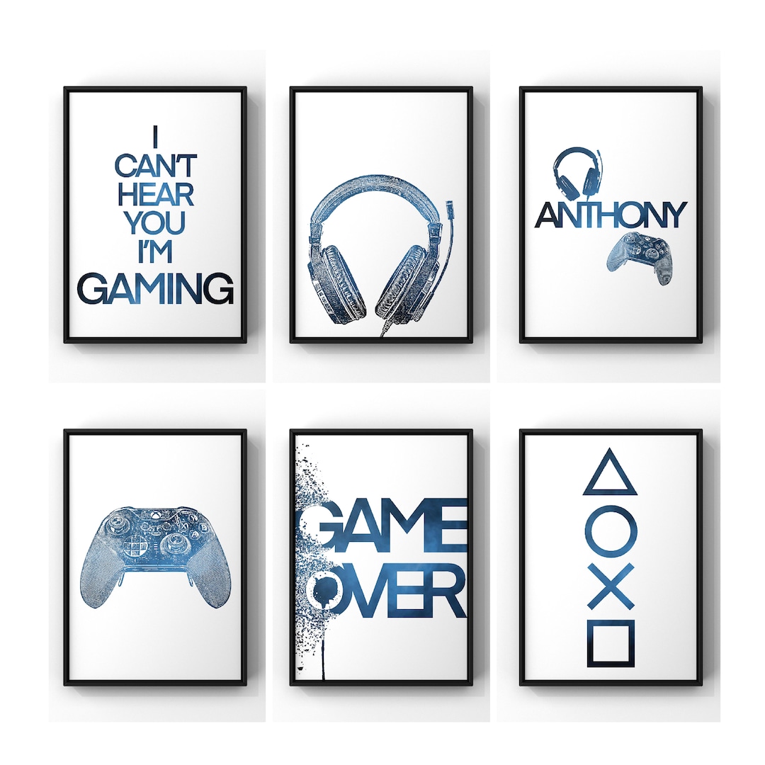 Gaming Prints, Gamer Poster, Games Room Wall Art, Personalised Gift ...