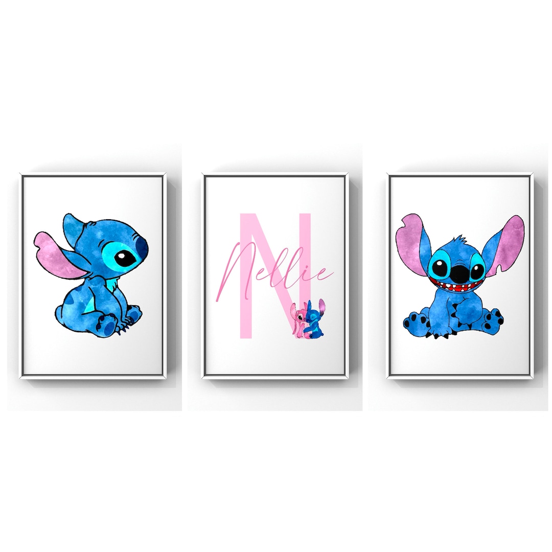 Stitch Paint Splash Prints Custom Name Print, Children's Bedroom Wall ...