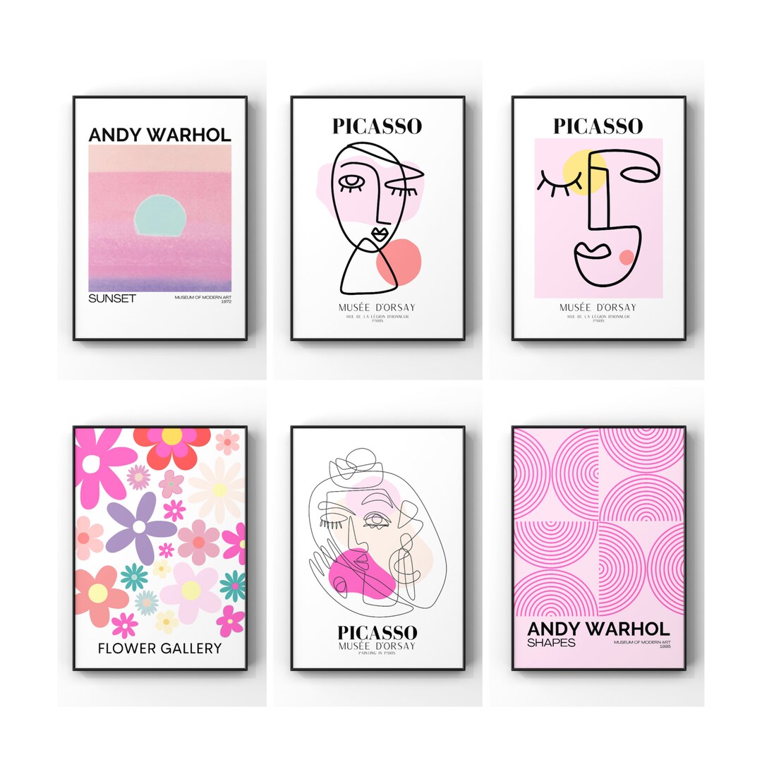 Gallery Wall Set of 6, Exhibition Poster Set, Matisse Print, Picasso ...