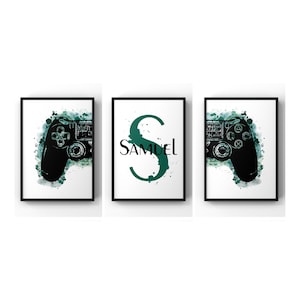 Gaming Print, Gamer Gift, Set of 3, Gaming Prints Personalised, Games ...