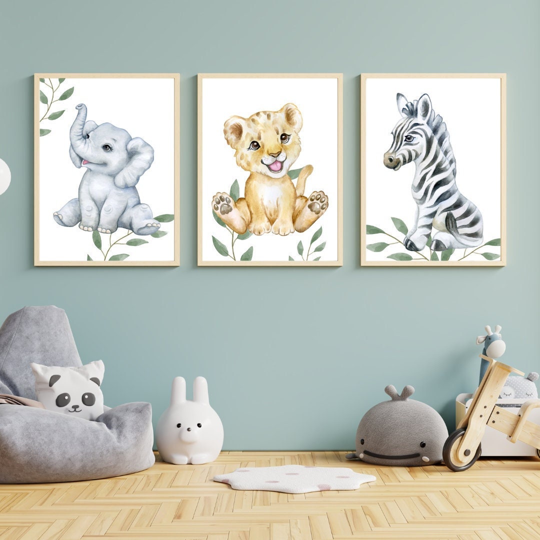 Safari Nursery Decor, Nursery Posters Baby Animal Prints, Jungle Theme ...