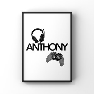 Gaming Poster Printable Art for Man Cave, Gamer Print Wall Decor for ...