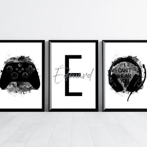 Gaming Print, Gamer Gift, Set of 3, Gaming Prints Personalised, Games ...