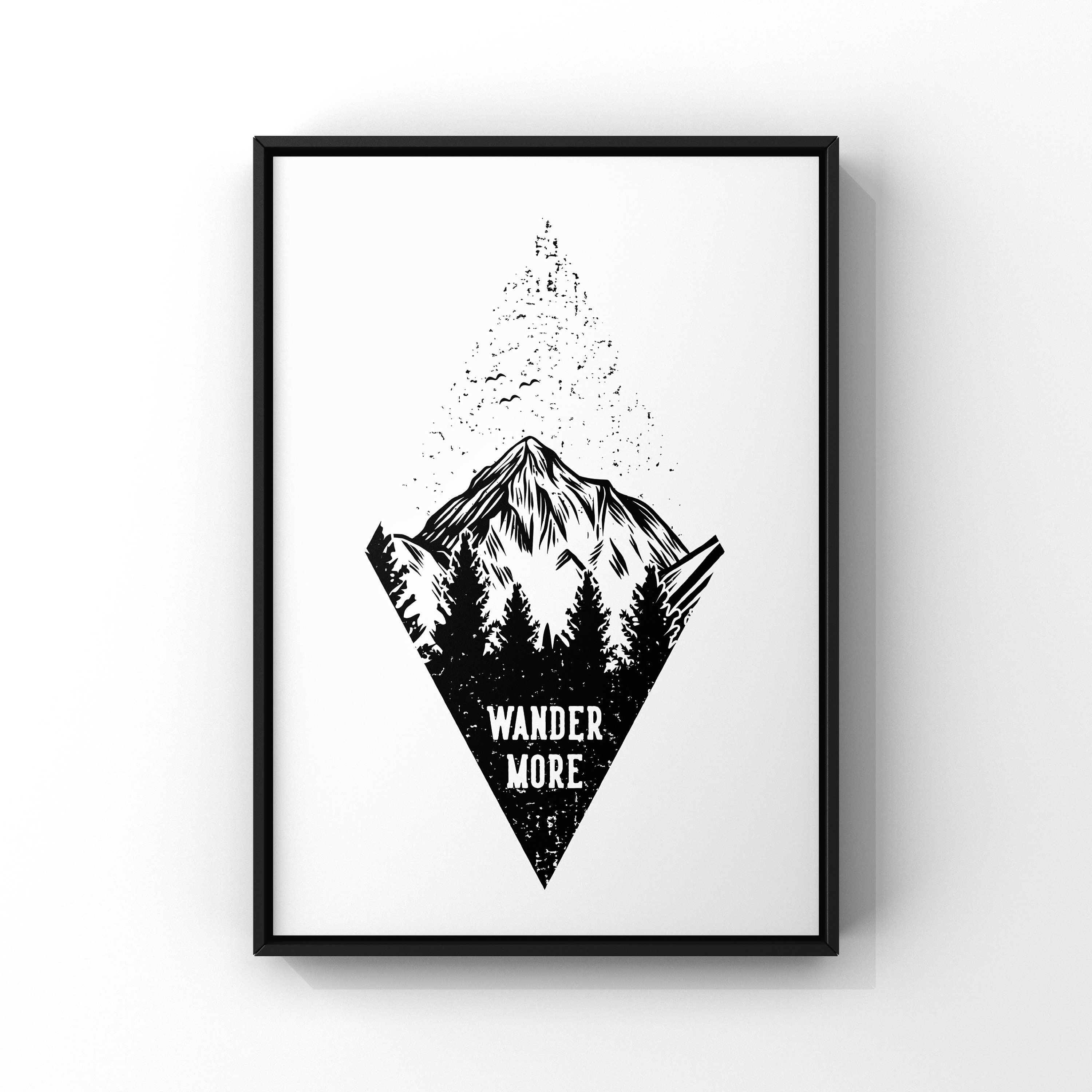 Prints Art & Collectibles Walk The Fells Wall Art Hike Mountain Walker ...
