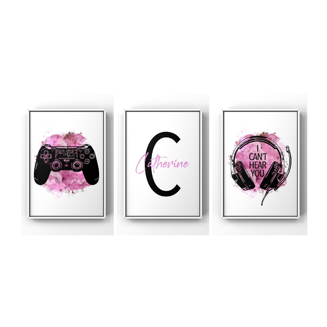 Girls Bedroom Prints, Personalised Gift for Girls Bedroom Decor, Set of ...