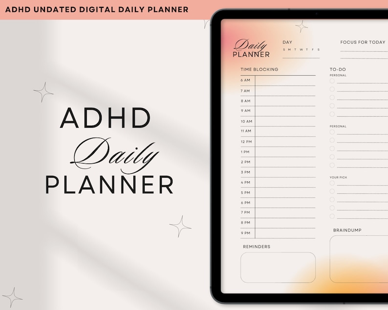 ADHD and Neurodivergent Daily Digital Planner for Ipad - Etsy