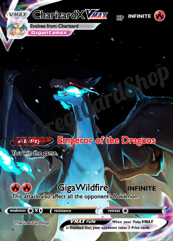 Charizard X VMAX EX GX Pokémon Hisui V | Etsy