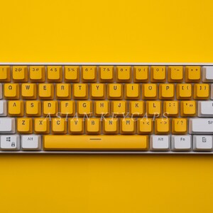 Yellow & White Keycap Set 104 Pc W/ Free Custom Keycap - Etsy