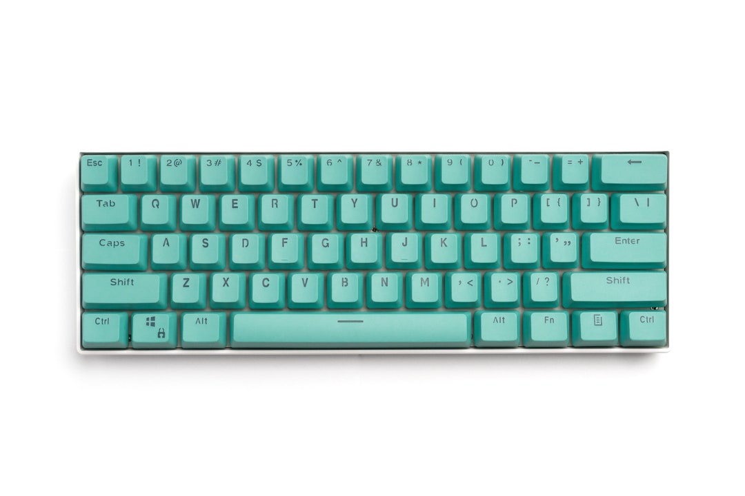 Cyan Keycap Set 104 Pc W/ Free Custom Keycap! | Backlit Doubleshot PBT ...