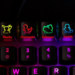 Pokemon Starters Keycap Set, Poke Keycaps, Pokemon Character Keys ...