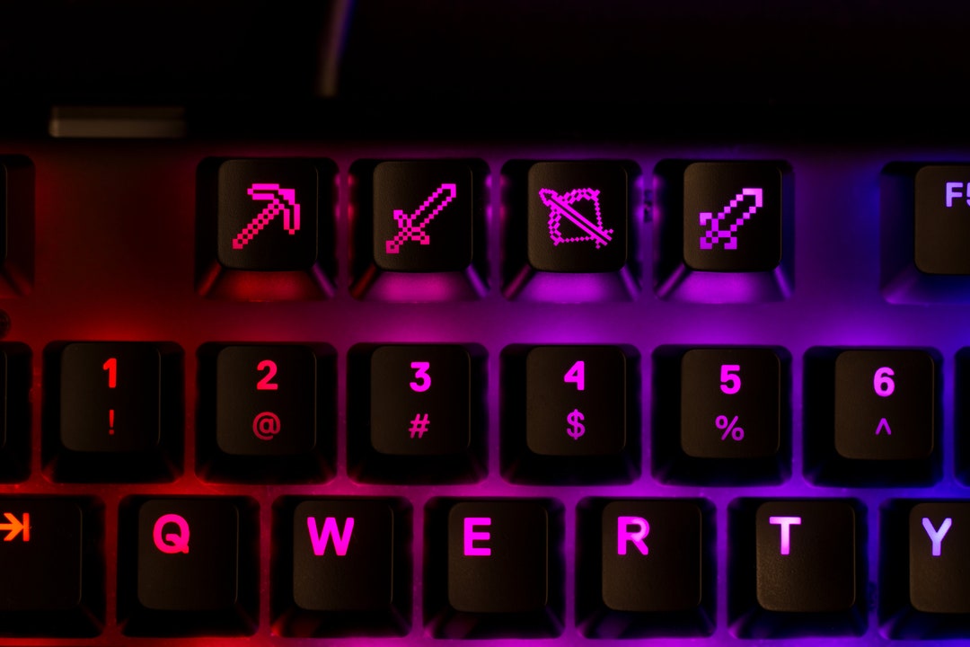 Minecraft Weapon Keycap Set, Artisan Keycaps, Custom Keys for Cherry MX ...