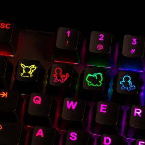 Pokemon Starters Keycap Set, Poke Keycaps, Pokemon Character Keys ...