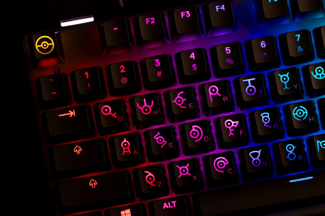 Pokemon Unown Custom Keycap Set, Poke Keycaps, Pokemon Character Keys ...