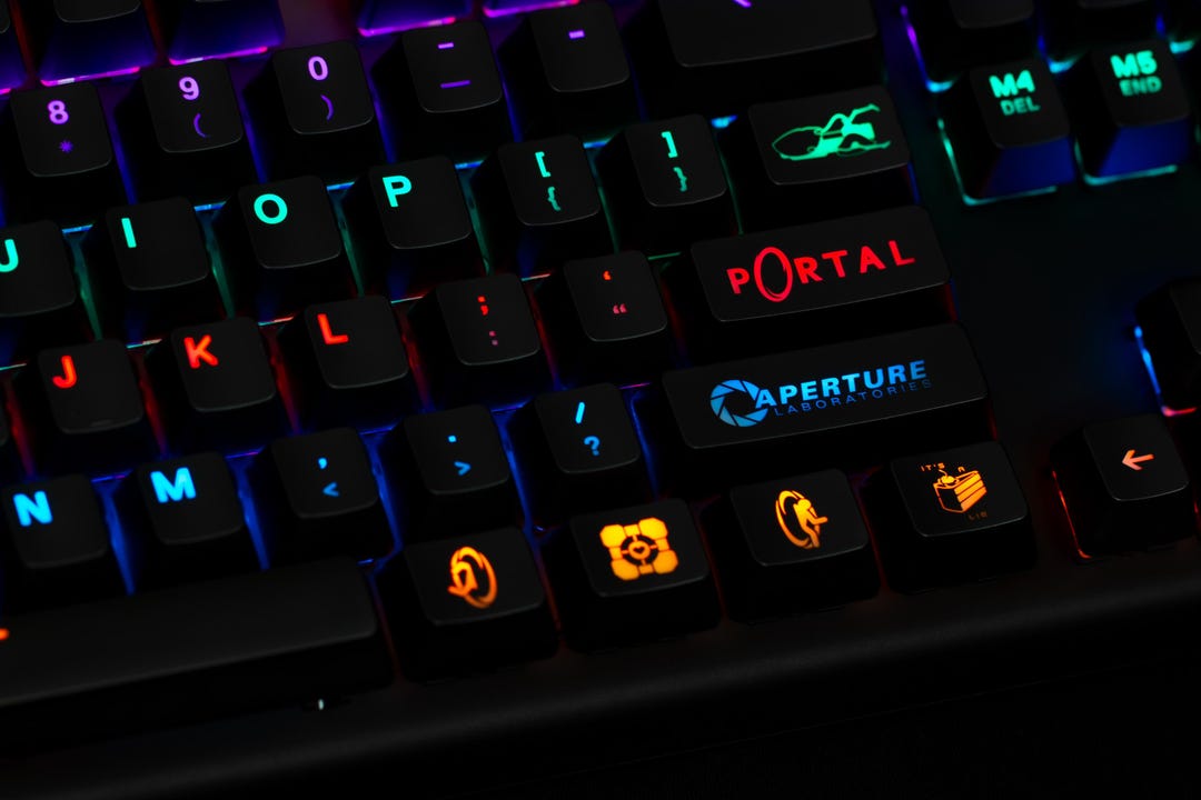 Portal Keycap Set, Artisan Keycaps, Custom Keys for Cherry MX Keyboard ...