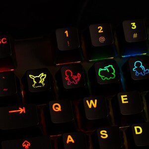 Pokemon Starters Keycap Set, Poke Keycaps, Pokemon Character Keys ...