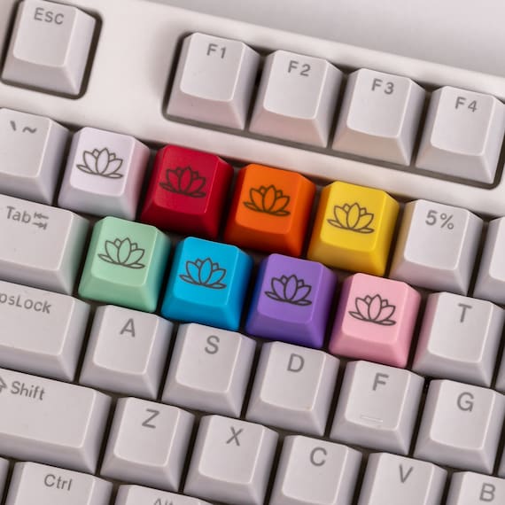 Chinese Lotus Flower Keycap Custom Keycaps for Mechanical | Etsy