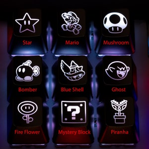 Mario Keycap Set, Artisan Keycaps, Custom Keys for Cherry MX Keyboard ...