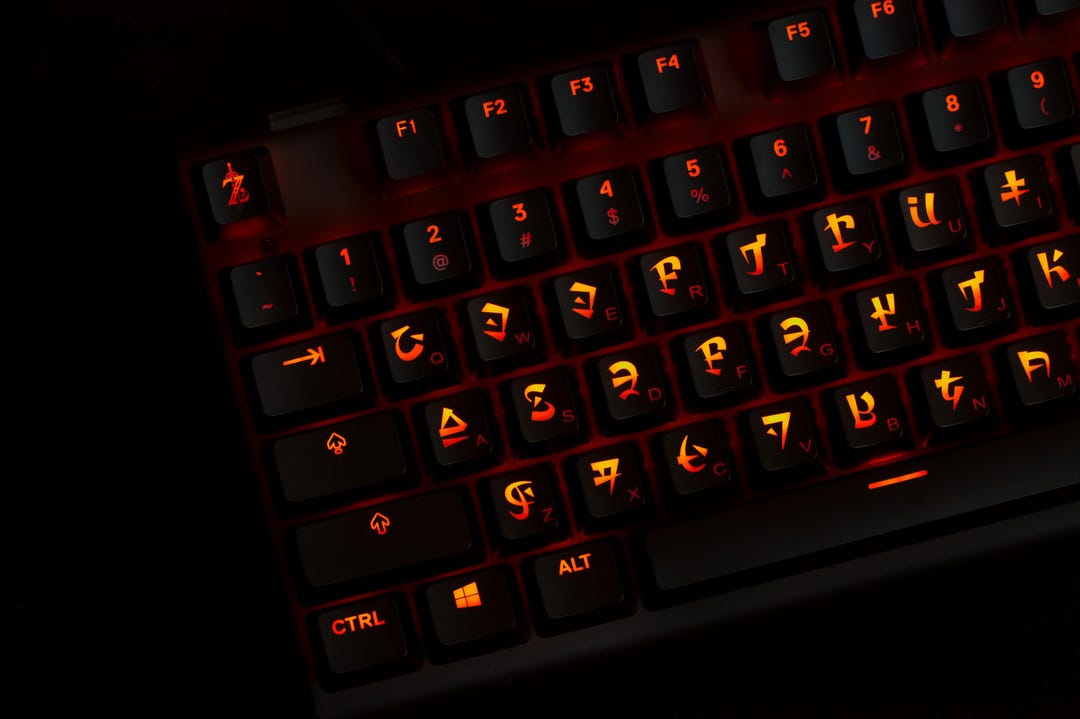 Zelda Hylian Alphabet Keycap Set, Artisan Keycaps, Custom Keys for ...